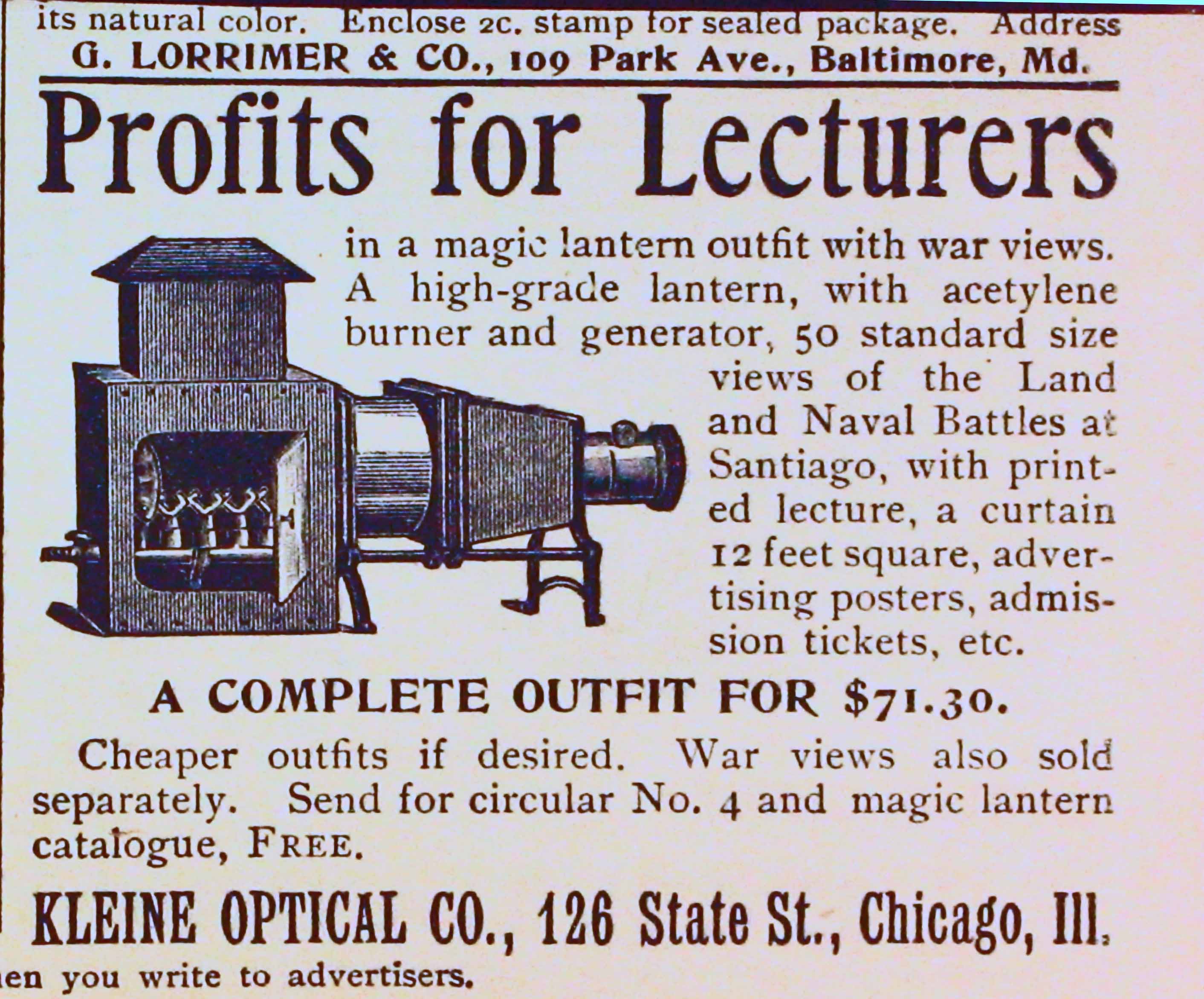 7. Lantern Ads Lure Amateurs – Museum of American Magic Lantern Shows ...